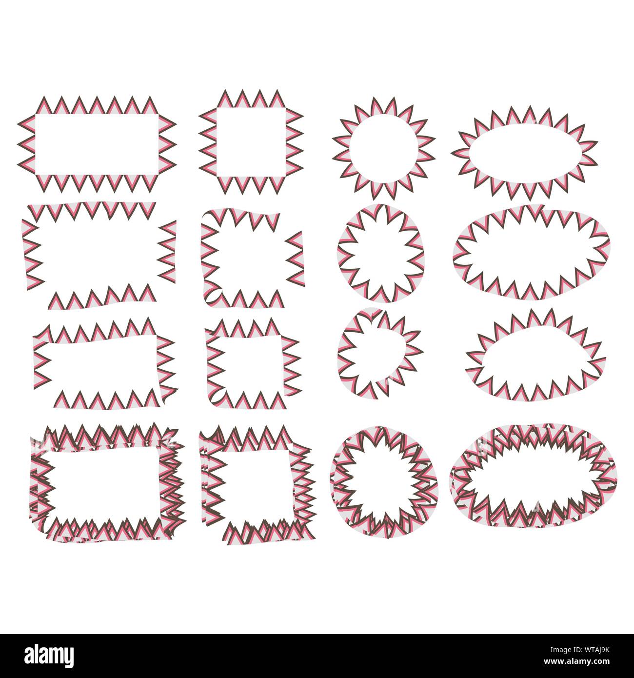 Hand drawn tribal frames. Vintage border, decoration ethnic art element ...