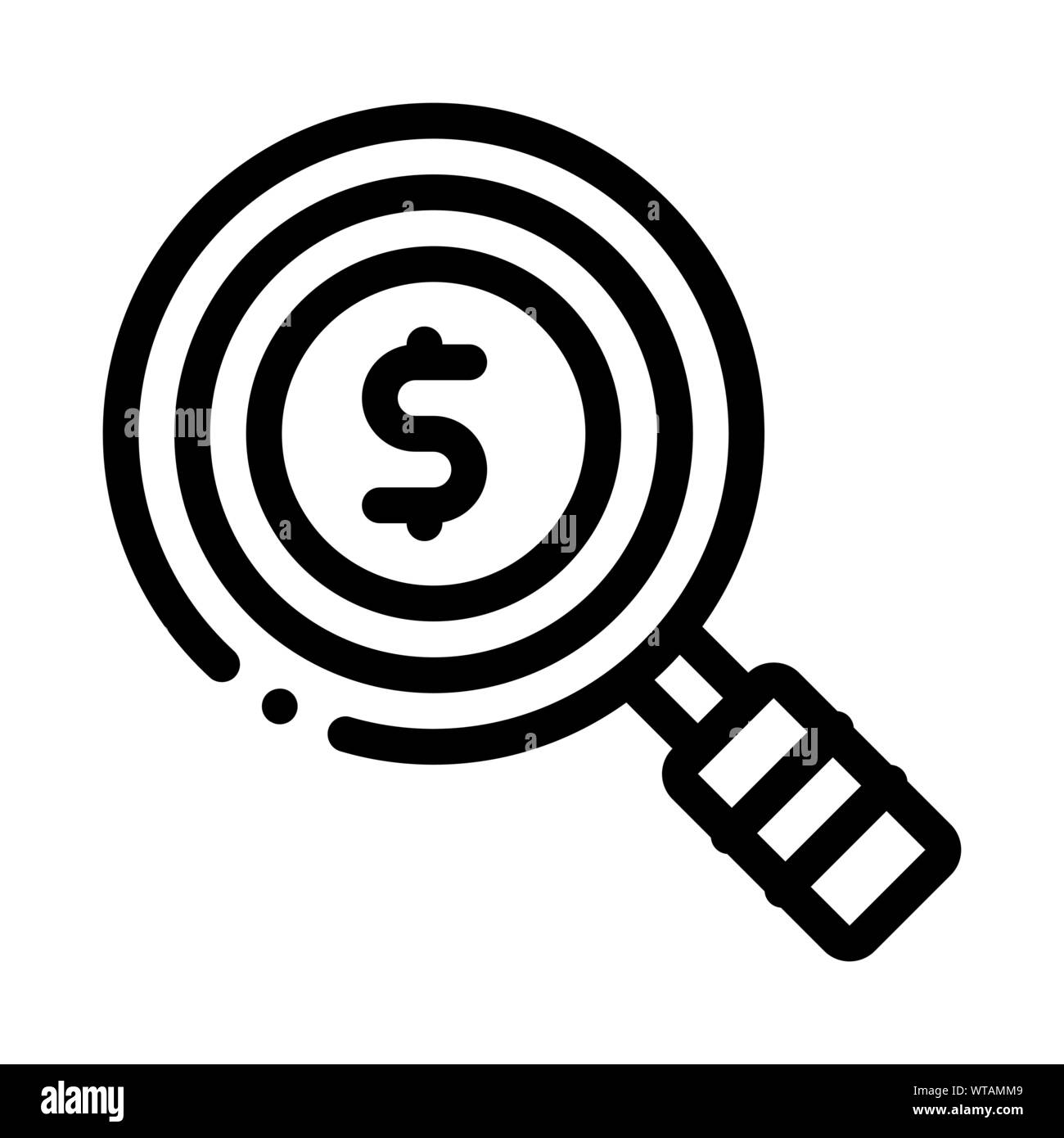 Dollar sign in magnifier glass hi-res stock photography and images - Alamy
