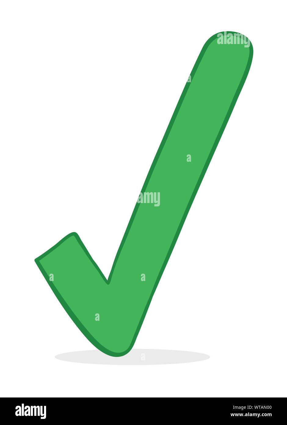 Vector illustration check mark. Hand drawn. Colored outlines Stock ...