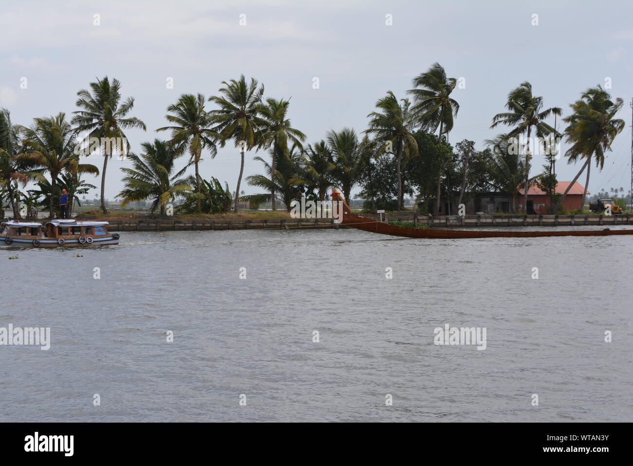 House boat view from Kerala India Stock Photo - Alamy