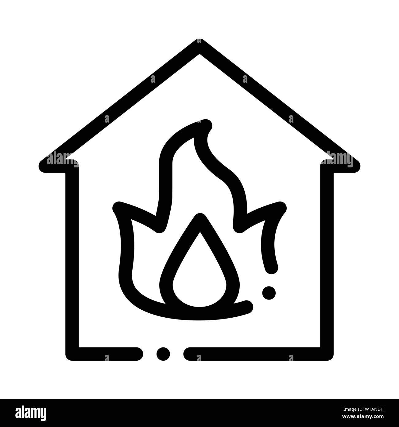 Building And Flame Heating Equipment Vector Icon Stock Vector Image ...