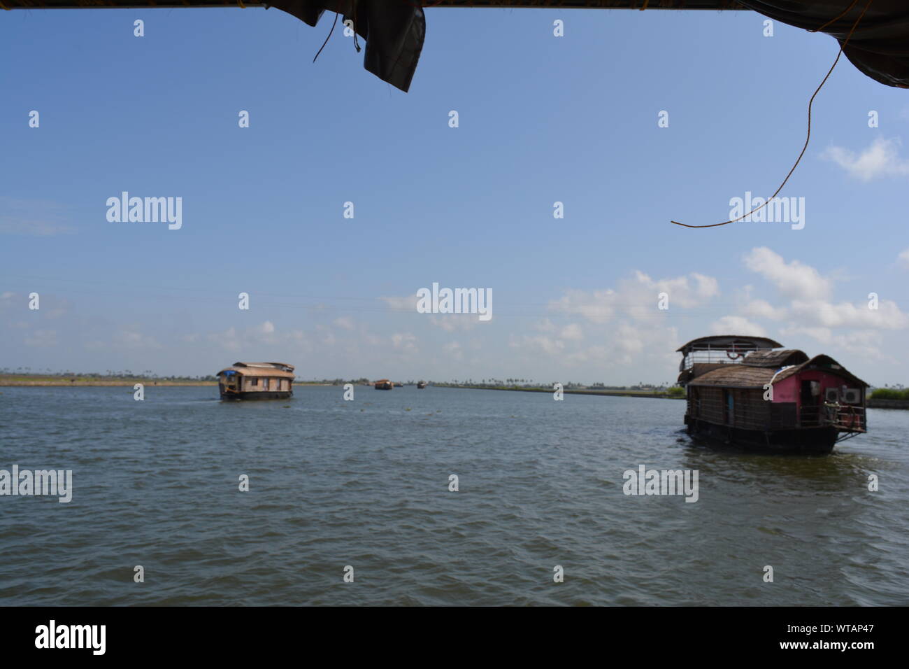 House boat view from Kerala India Stock Photo - Alamy
