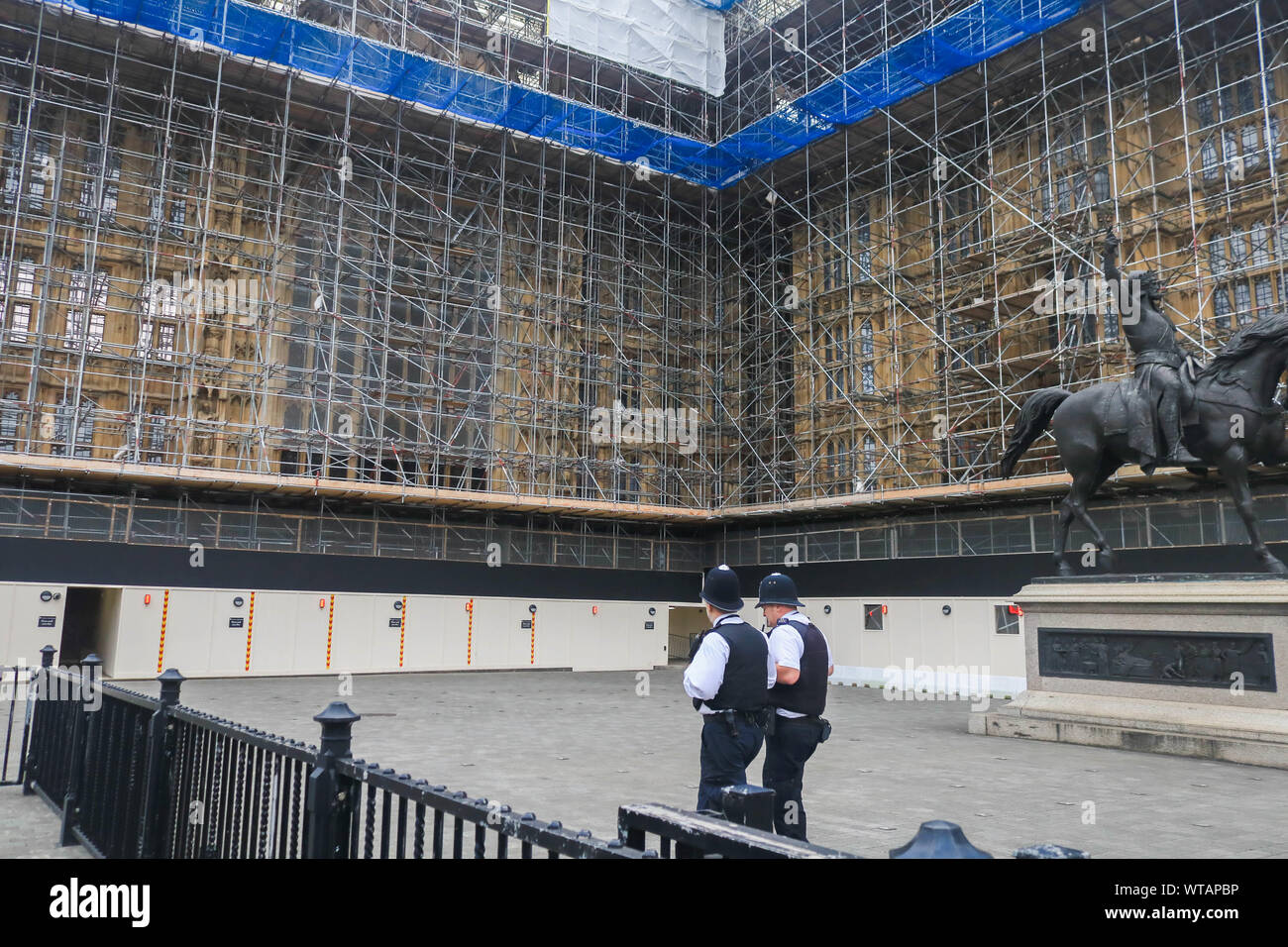 Westminster London, UK. 11th September 2019. Police officers walk in ...