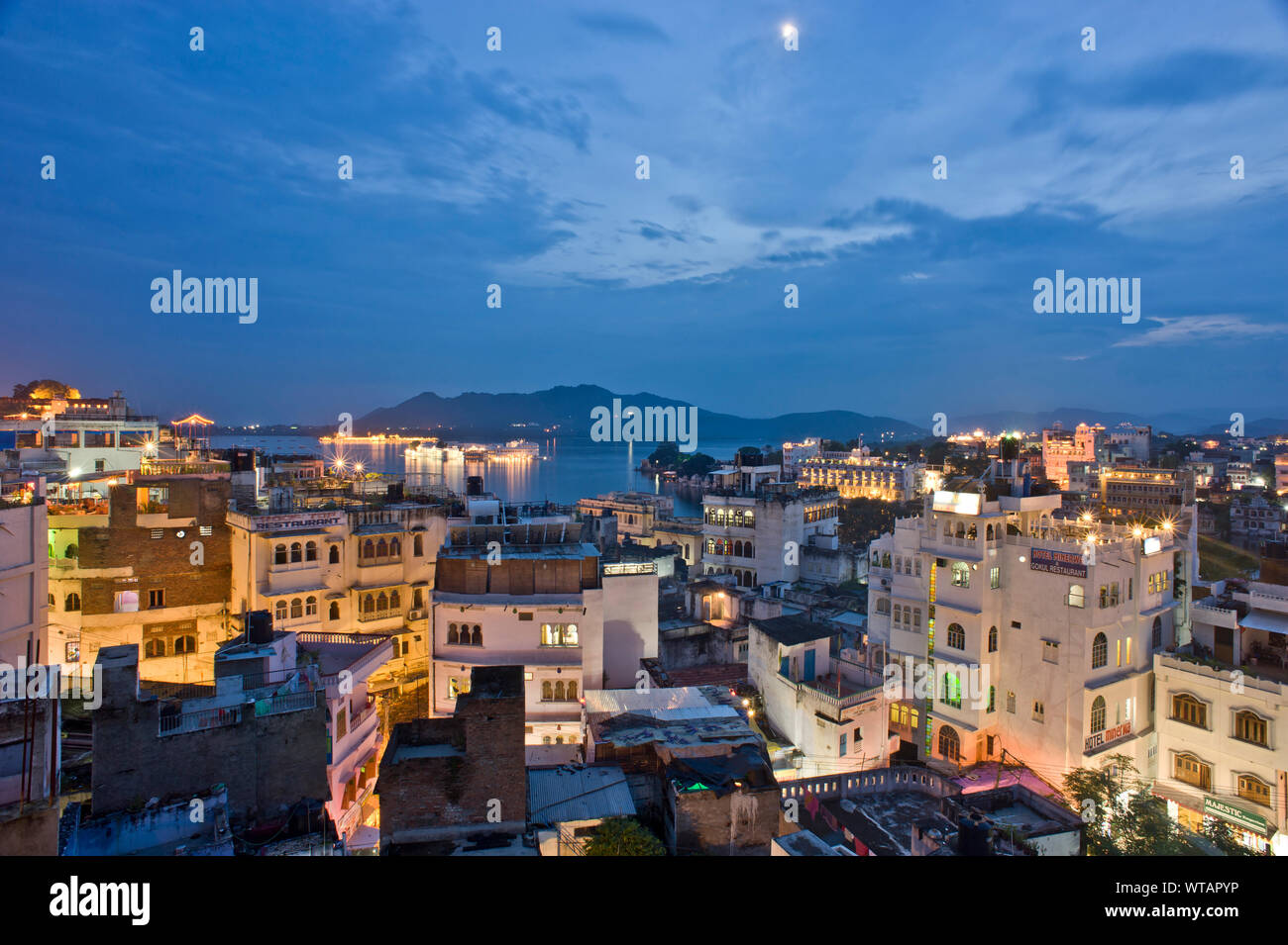 View of Udaipur city at night Stock Photo - Alamy