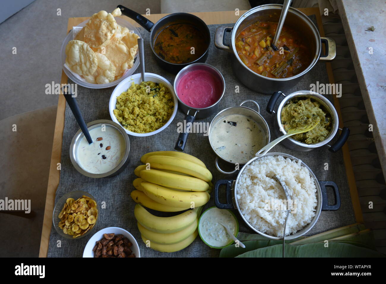 Traditional curries from Kerala India Stock Photo - Alamy