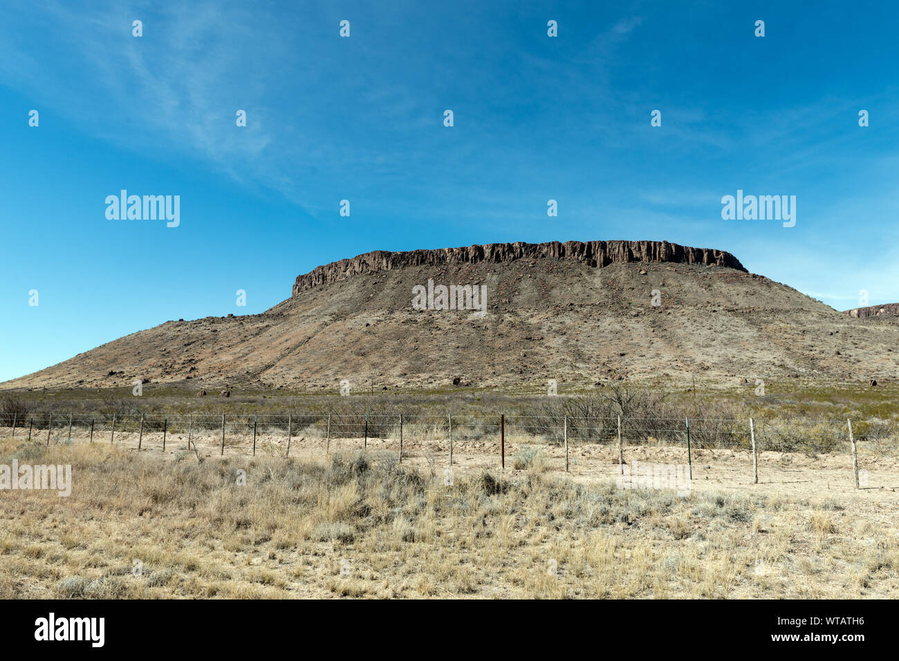 Mesa formation north of Big Bend National Park in Texas's Trans-Pecos ...