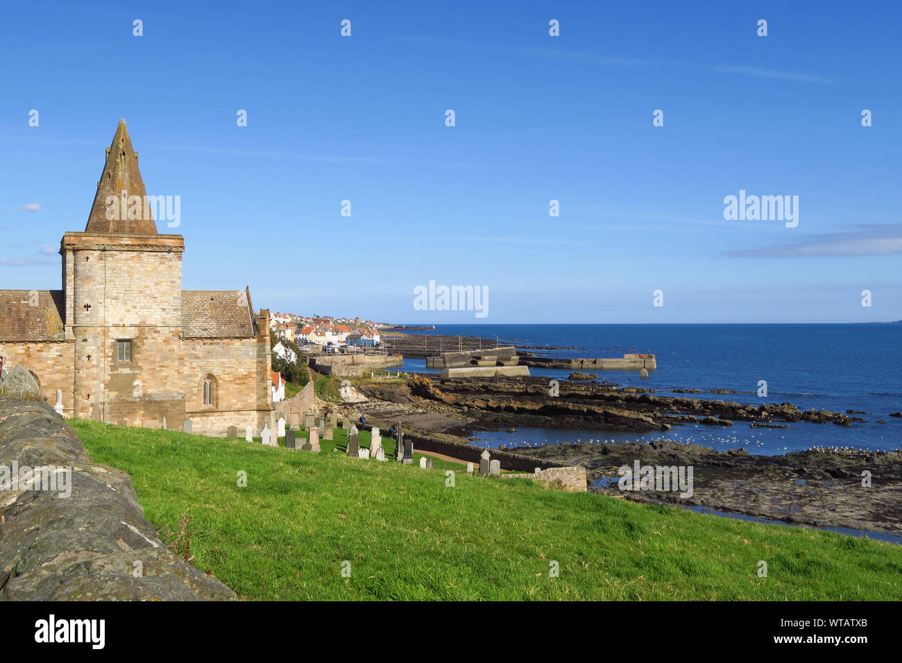 St Monans Church known as the "Auld Kirk" in the Fife fishing village ...