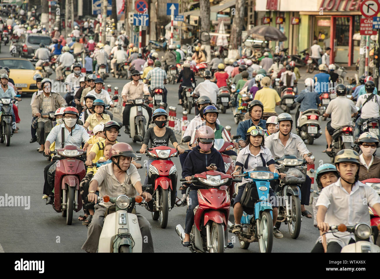 Motorcycle traffic in Saigon Stock Photo - Alamy