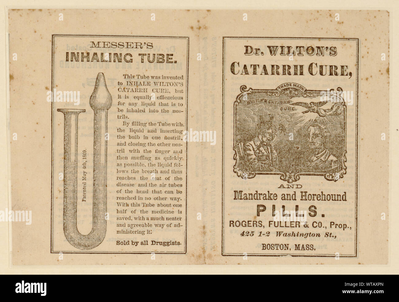 Messer's inhaling tube Dr. Wilton's catarrh cure, and mandrake and ...