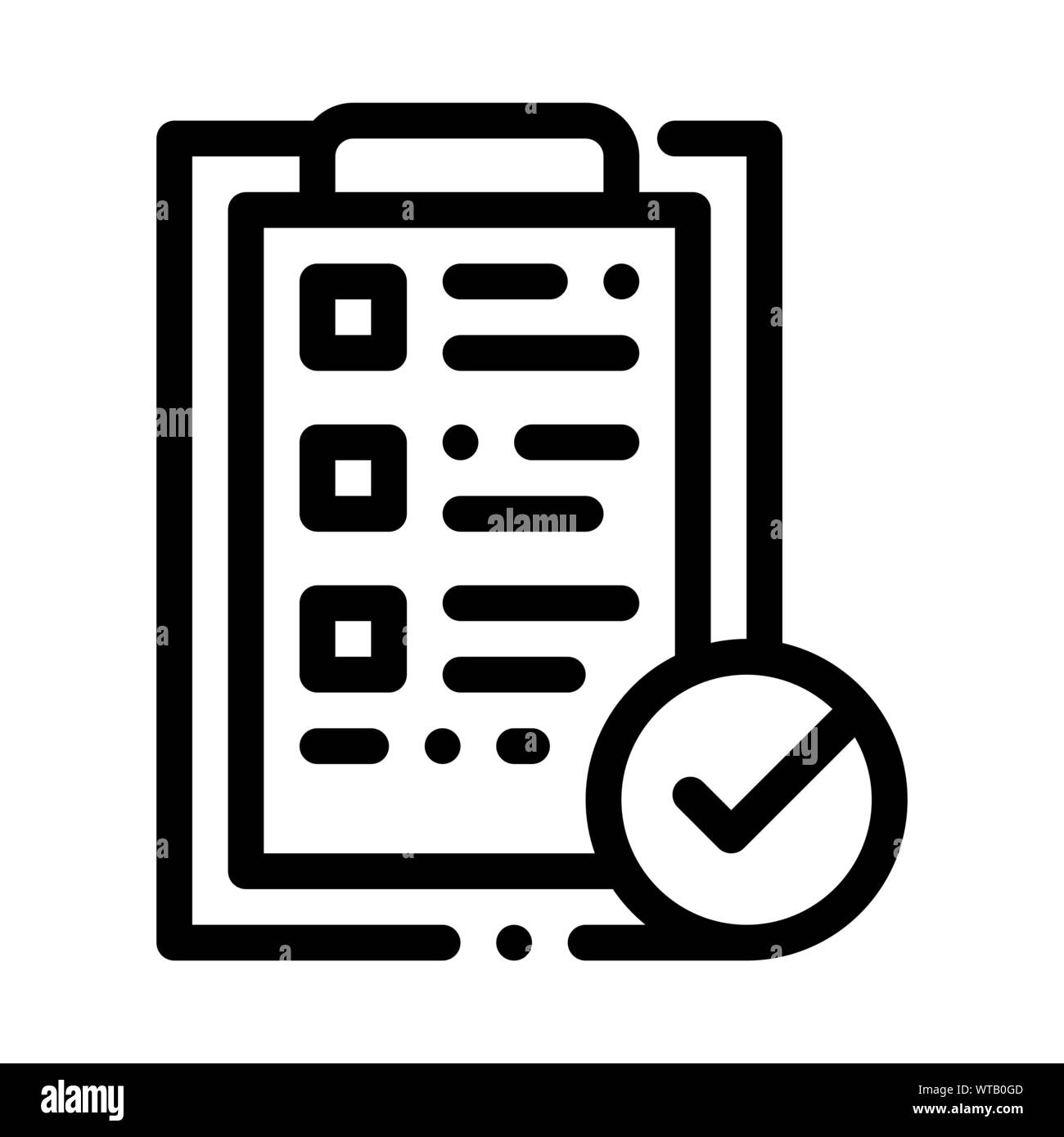 Tablet Clip With Approved Check List Vector Icon Stock Vector Image ...