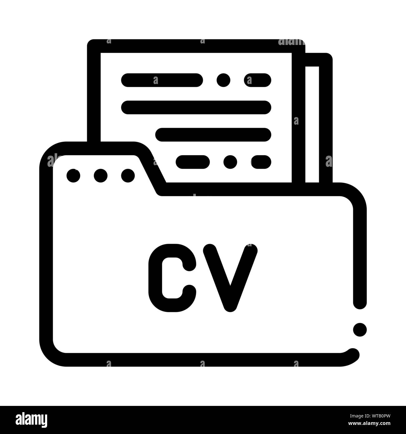 Folder With Curriculum Vitae CV Job Hunting Vector Stock Vector Image ...