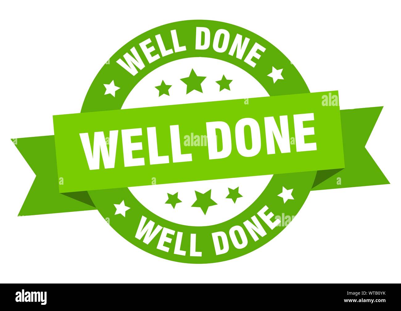 well done ribbon. well done round green sign. well done Stock Vector ...
