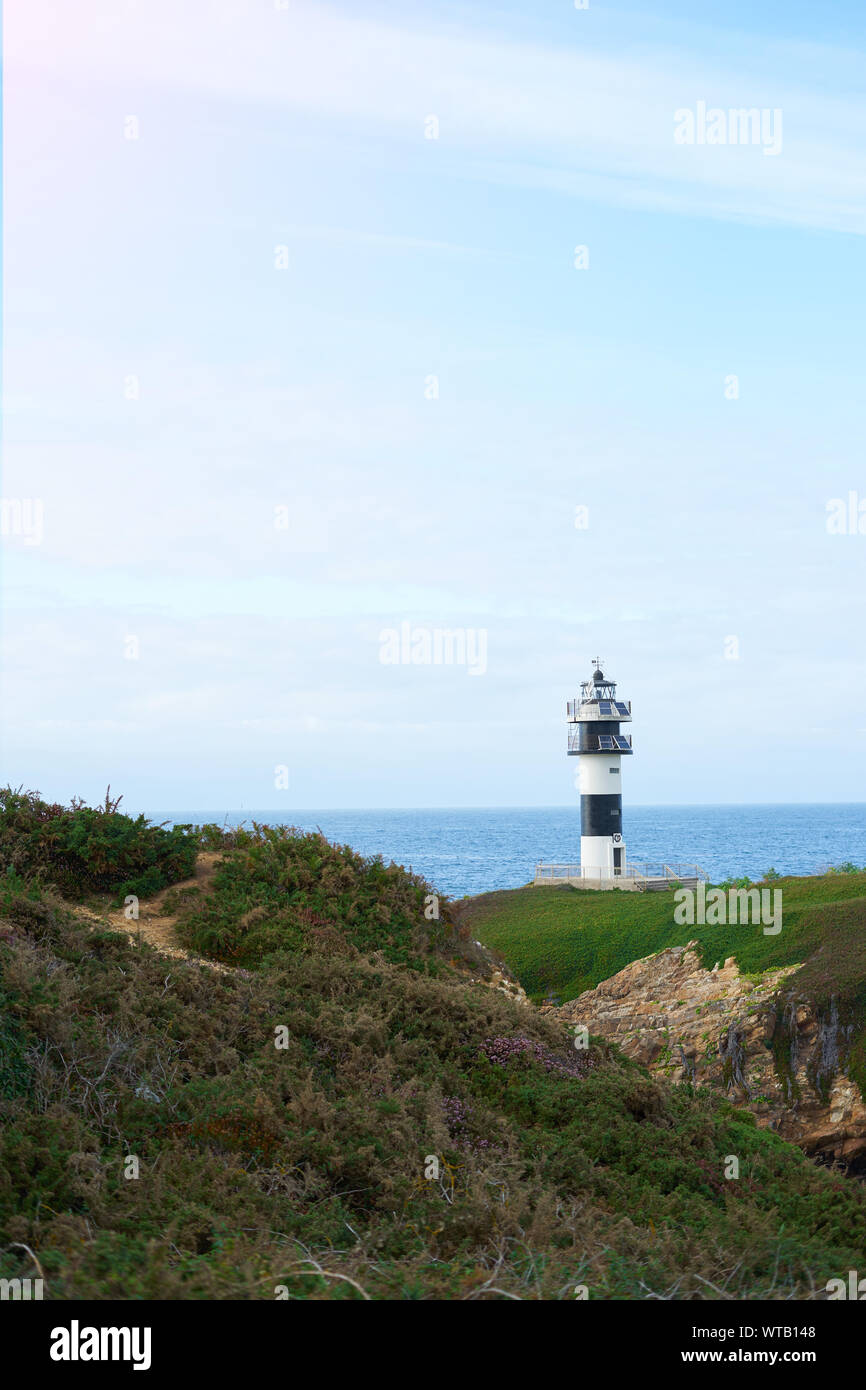 Illa Pancha lighthouse in Ribadeo, Galicia, Spain Stock Photo - Alamy