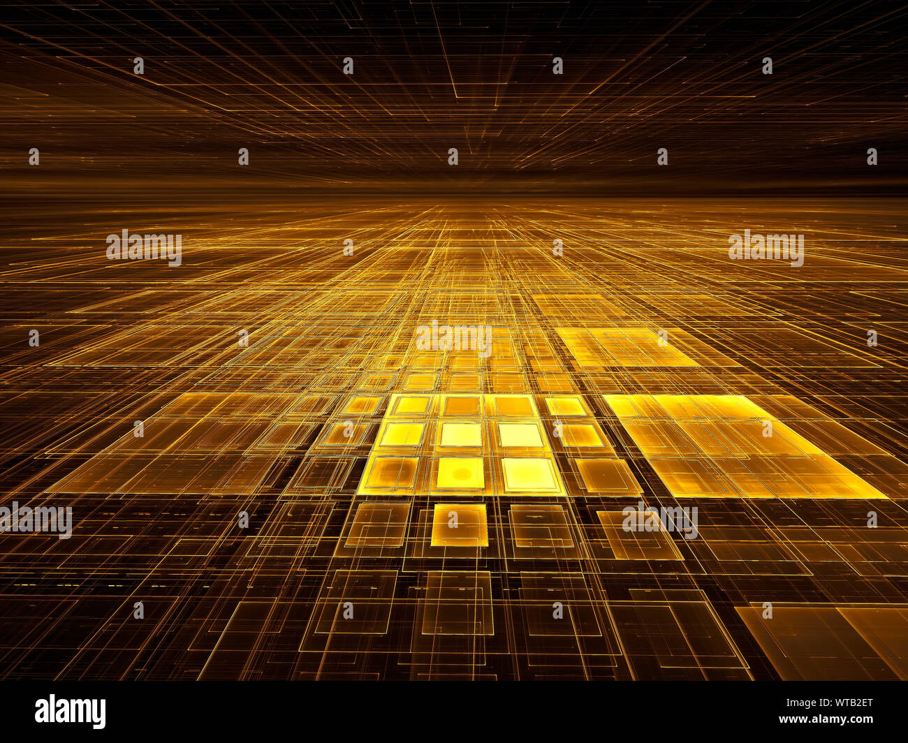 Neon glowing grid - abstract digitally generated 3d illustration Stock ...