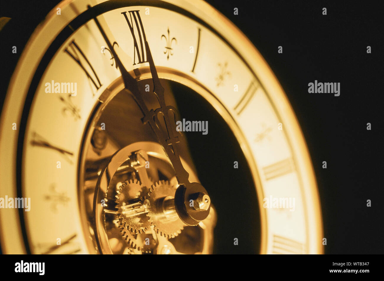Face of a Mechanical Clock Stock Photo - Alamy