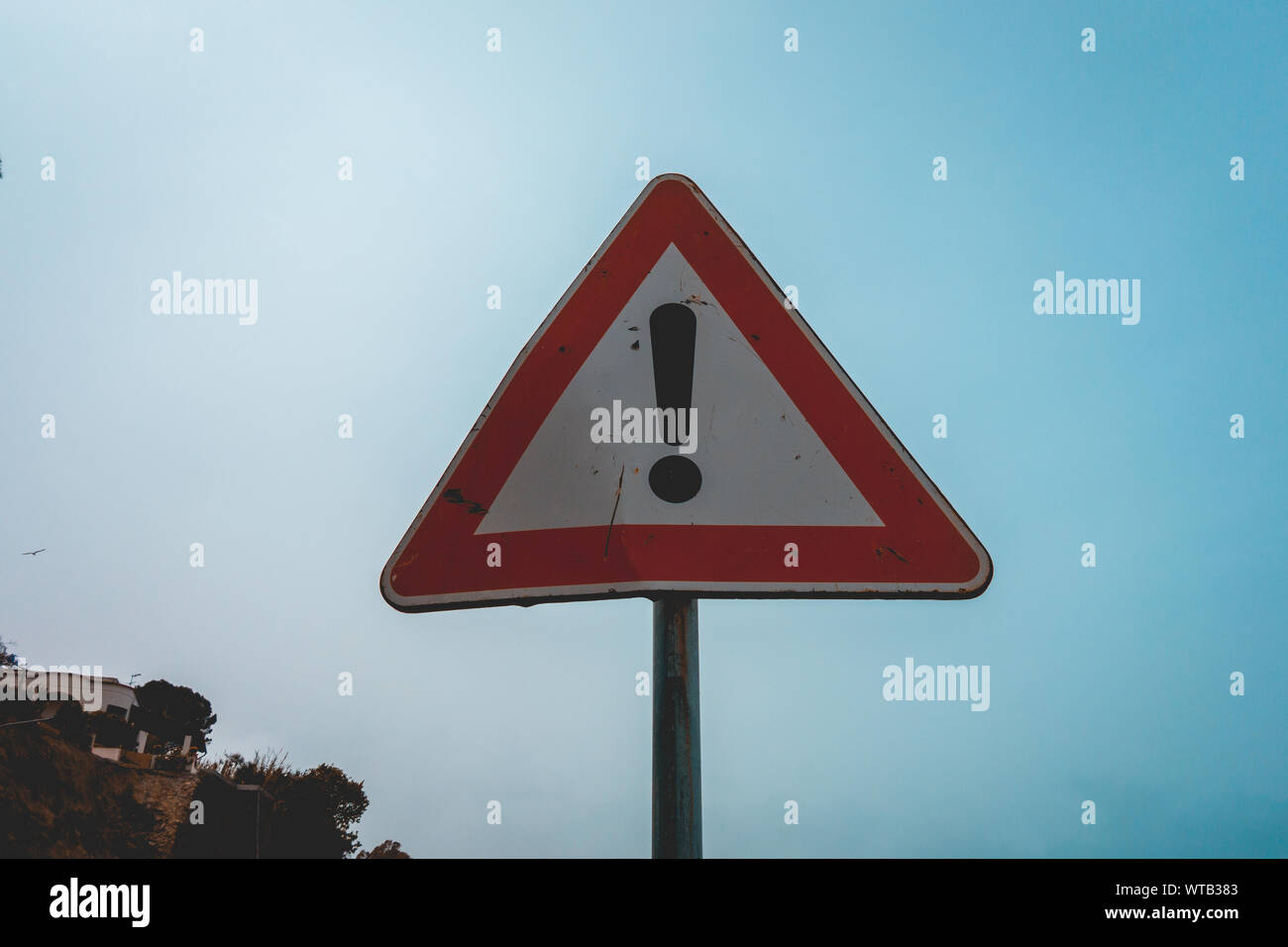 attention traffic sign for transportation themes Stock Photo - Alamy
