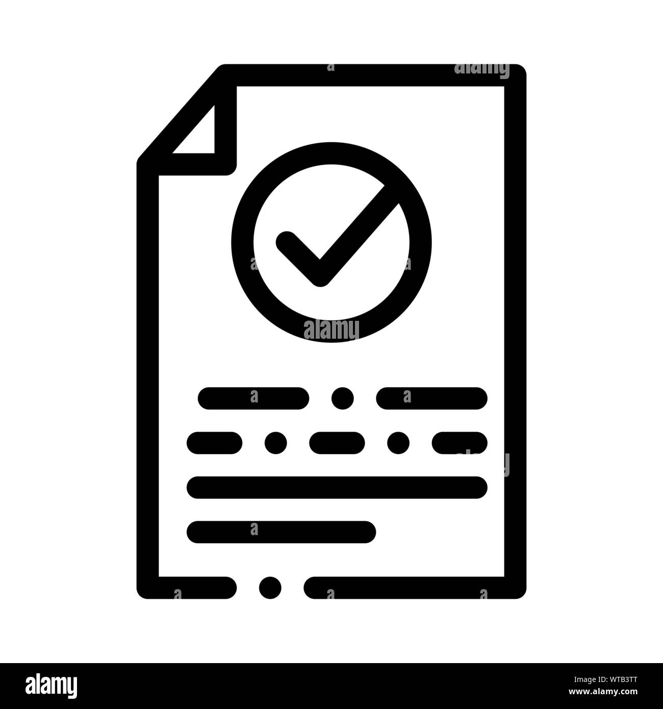 Document Text File With Approved Mark Vector Icon Stock Vector Image ...