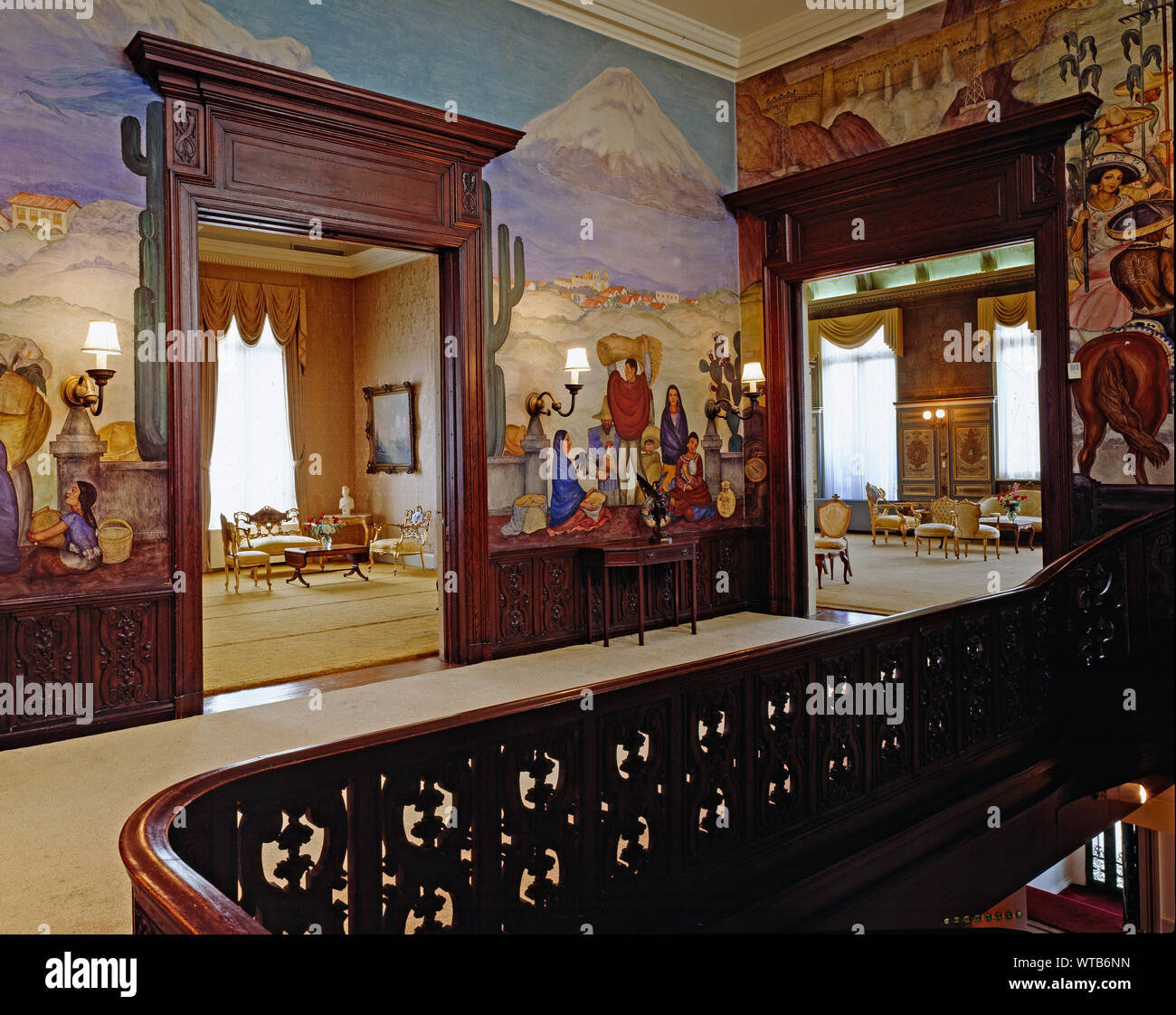 Mexican Cultural Institute. Interior mural on 2nd floor: Rural scene ...