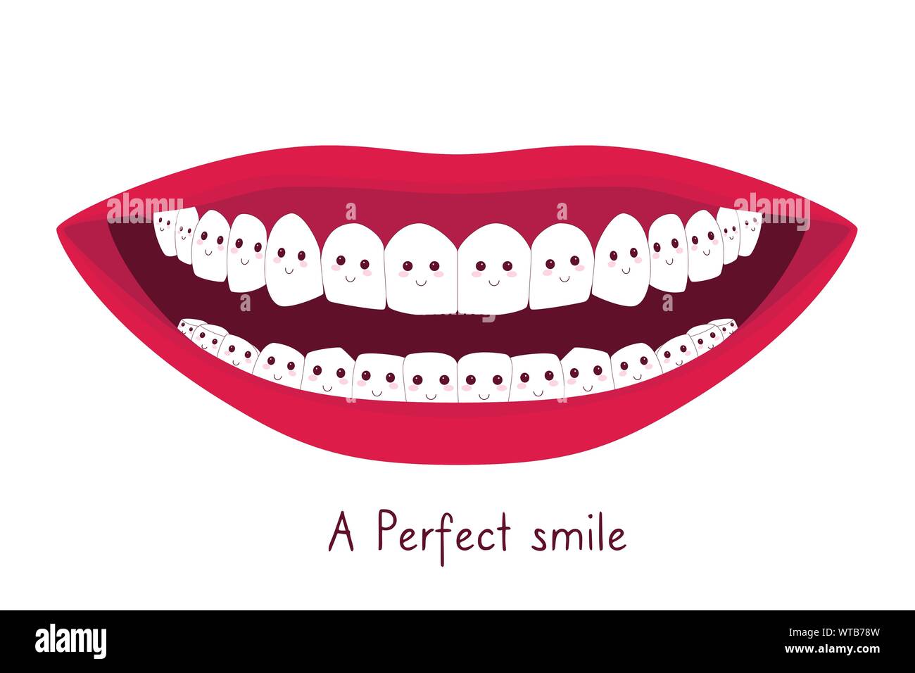 Wide shiny smile with white teeth as emojis Stock Vector Image & Art ...