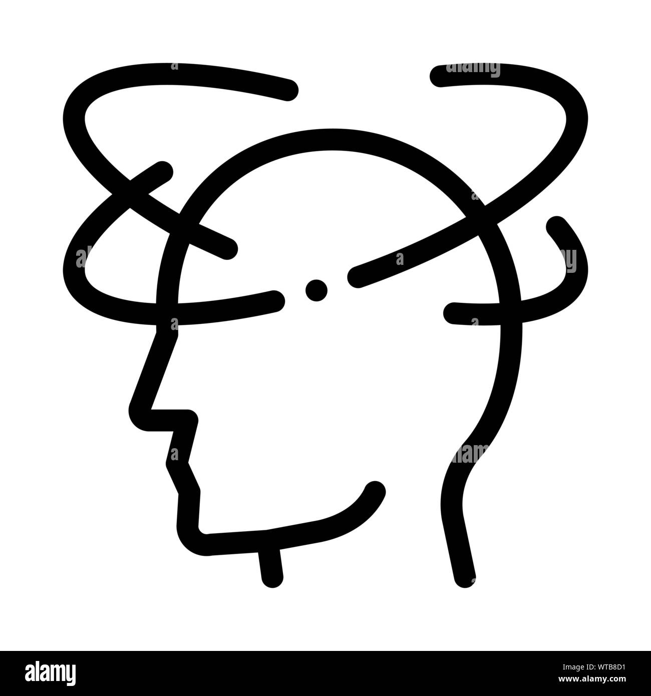 Vertigo Dizziness Man Silhouette Headache Vector Stock Vector Image ...