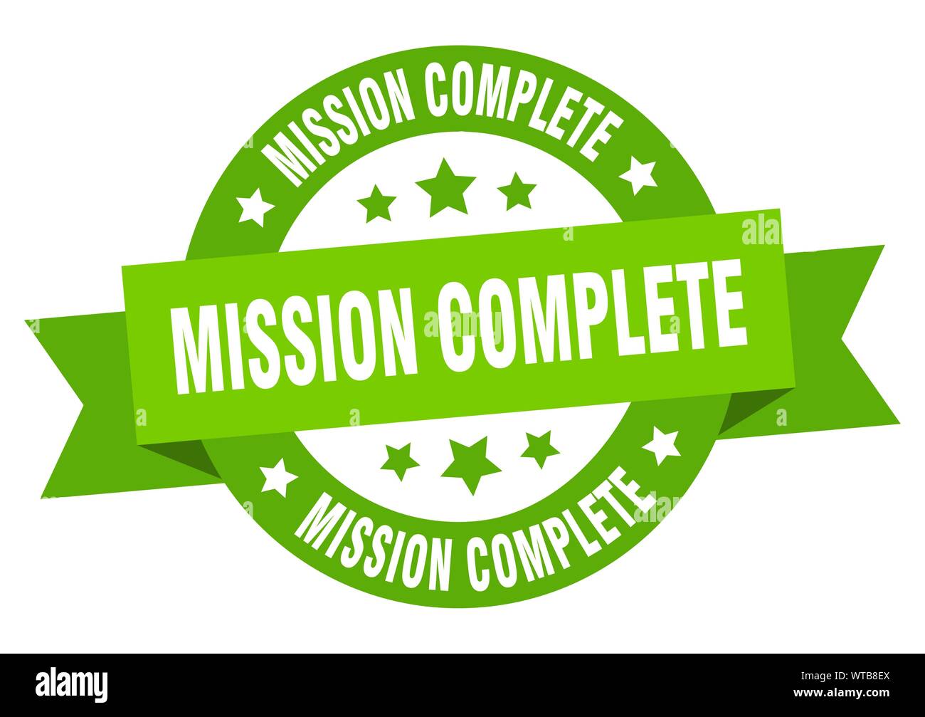 mission complete ribbon. mission complete round green sign. mission complete Stock Vector Image ...