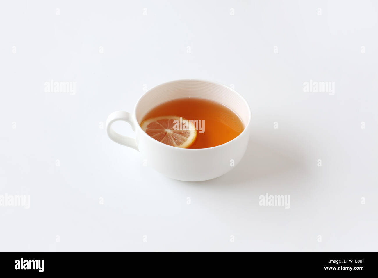 cup of tea with sliced lemon closeup isolated on white background Stock ...