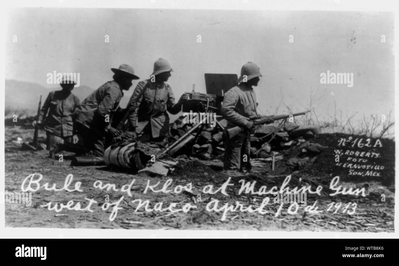 Mexican Revolution: Bule and Klos at machine gun west of Naco, April 10 ...