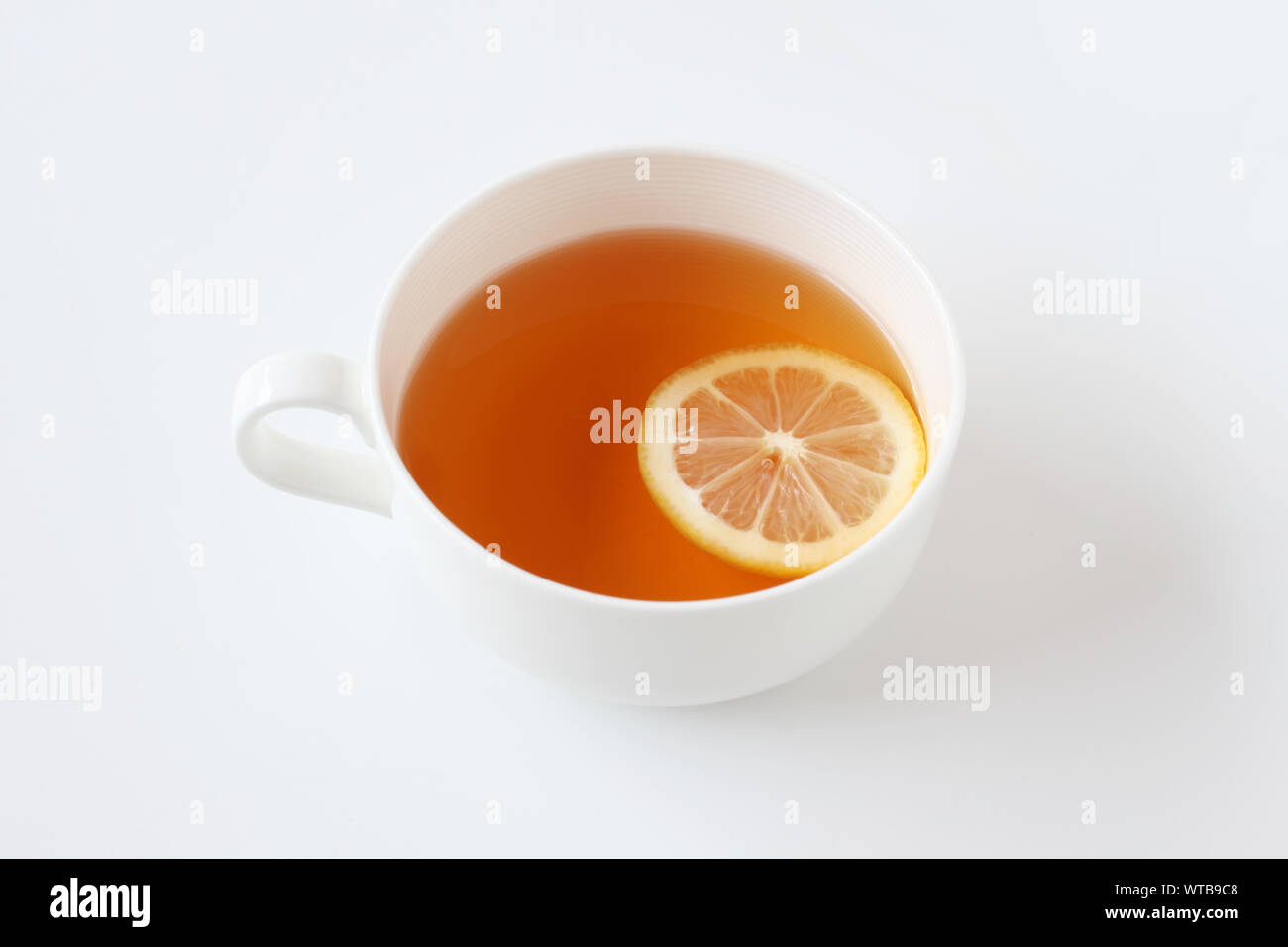 cup of tea with sliced lemon closeup isolated on white background Stock ...