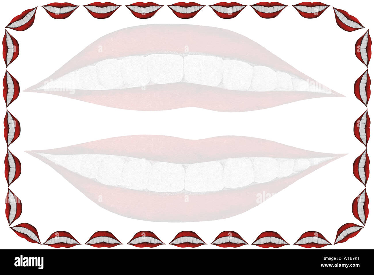 Angular frame with lips kiss and teeth for Valentine's Day ...