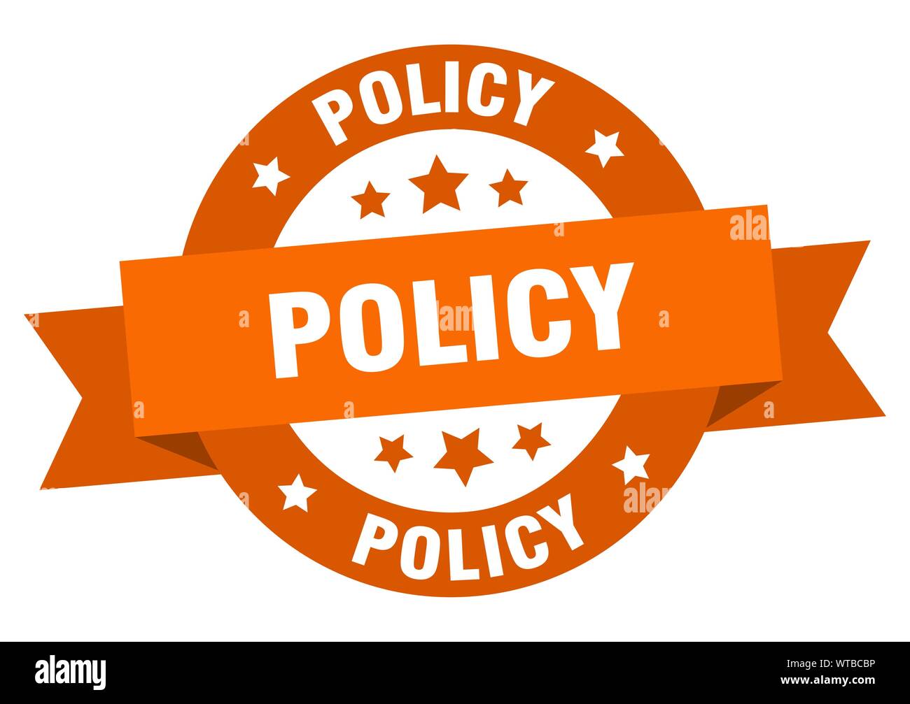 policy ribbon. policy round orange sign. policy Stock Vector Image ...