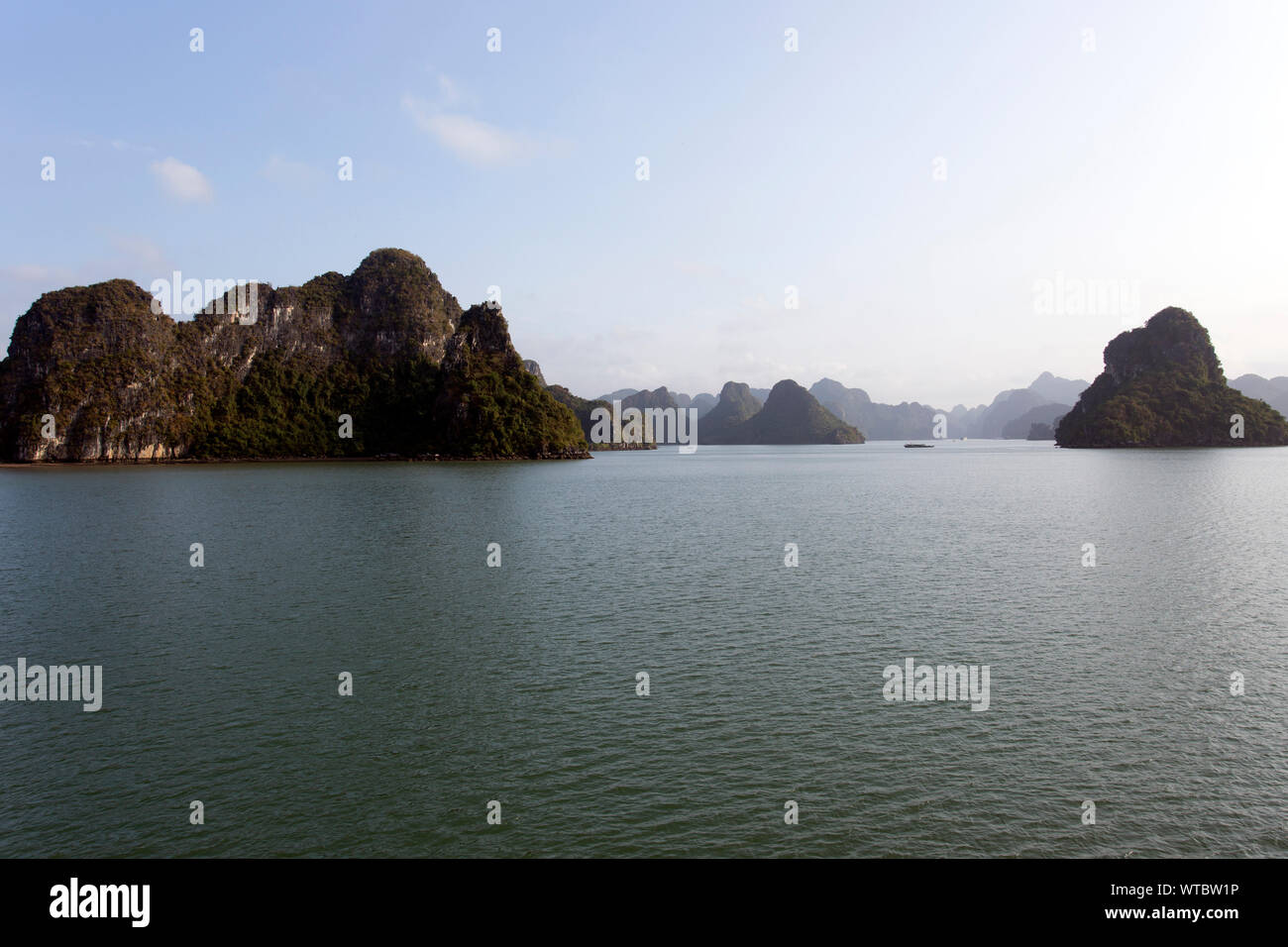 The beautiful halong bay during a winter afternoon, Vietnam Stock Photo ...