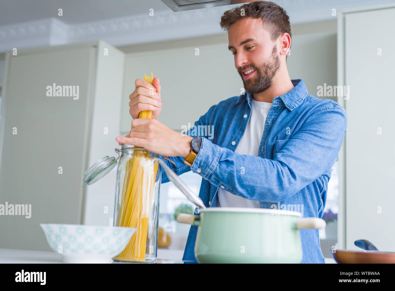 Hispanic boy eating pasta hi-res stock photography and images - Alamy