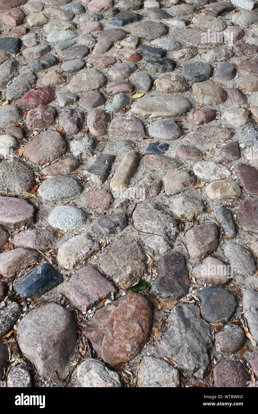 Stone pavement made with river pebble gravel Stock Photo - Alamy