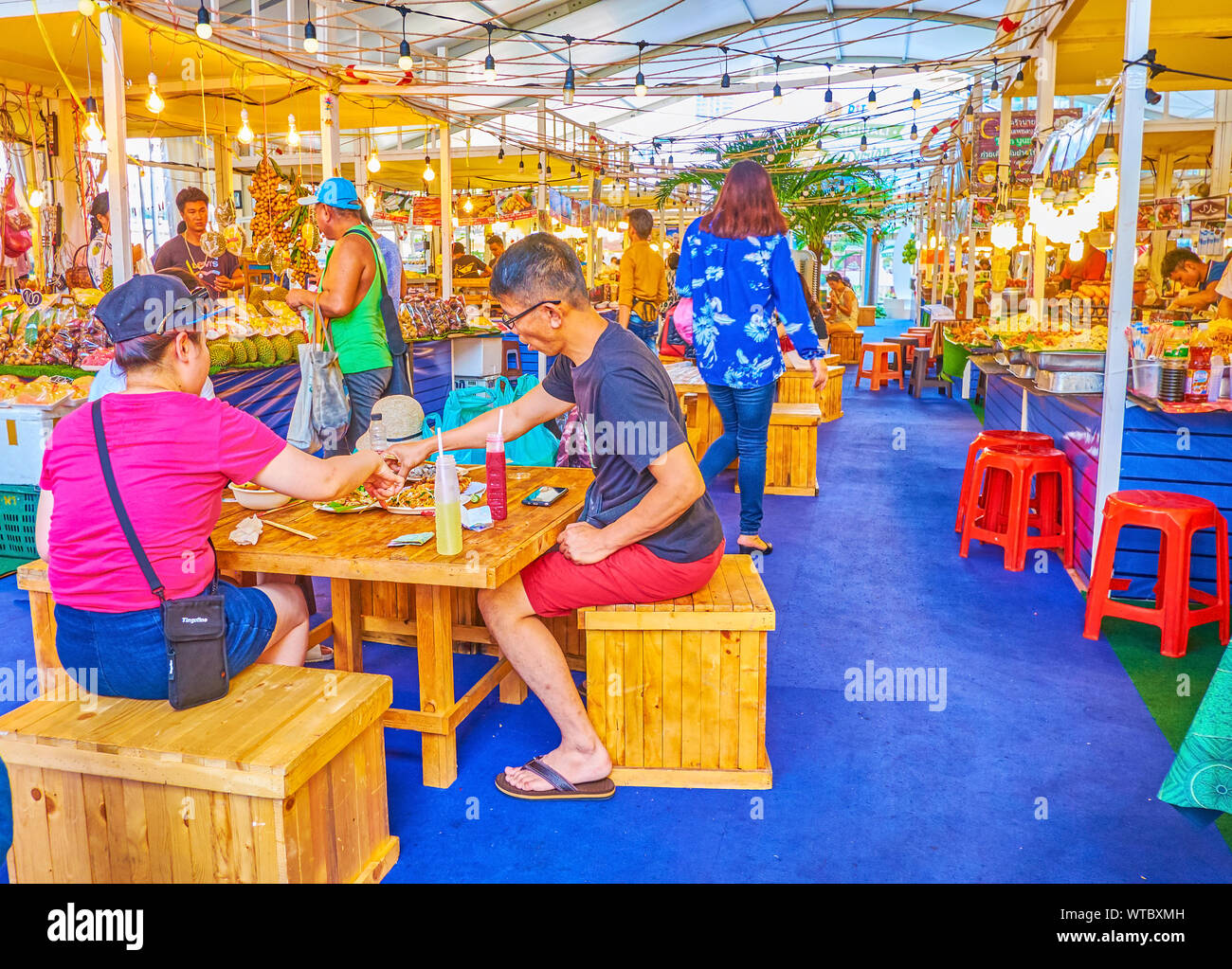 BANGKOK, THAILAND - APRIL 24, 2019: The small food court in Central ...