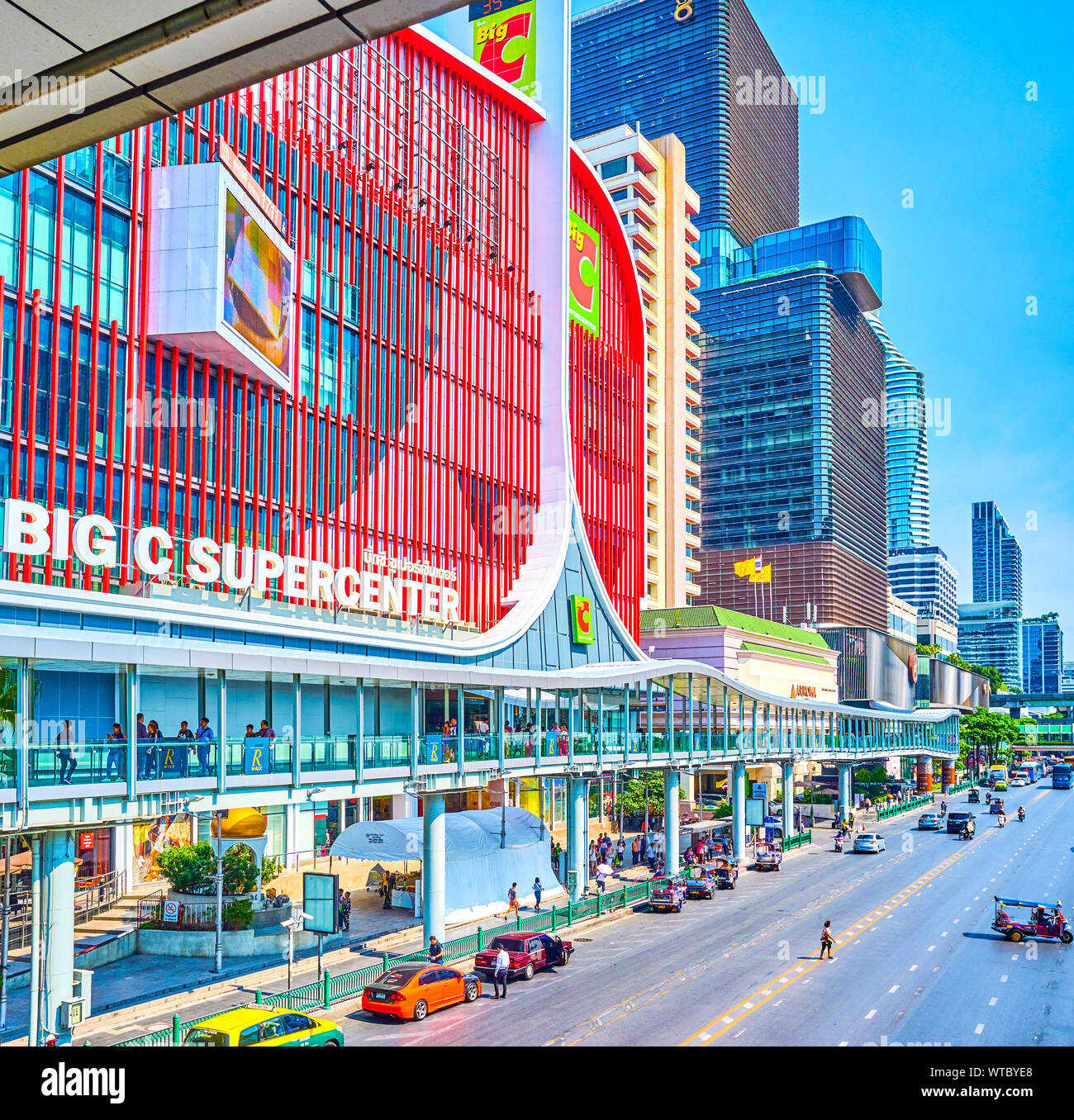 BANGKOK, THAILAND - APRIL 24, 2019: The facade of huge Big C shopping ...