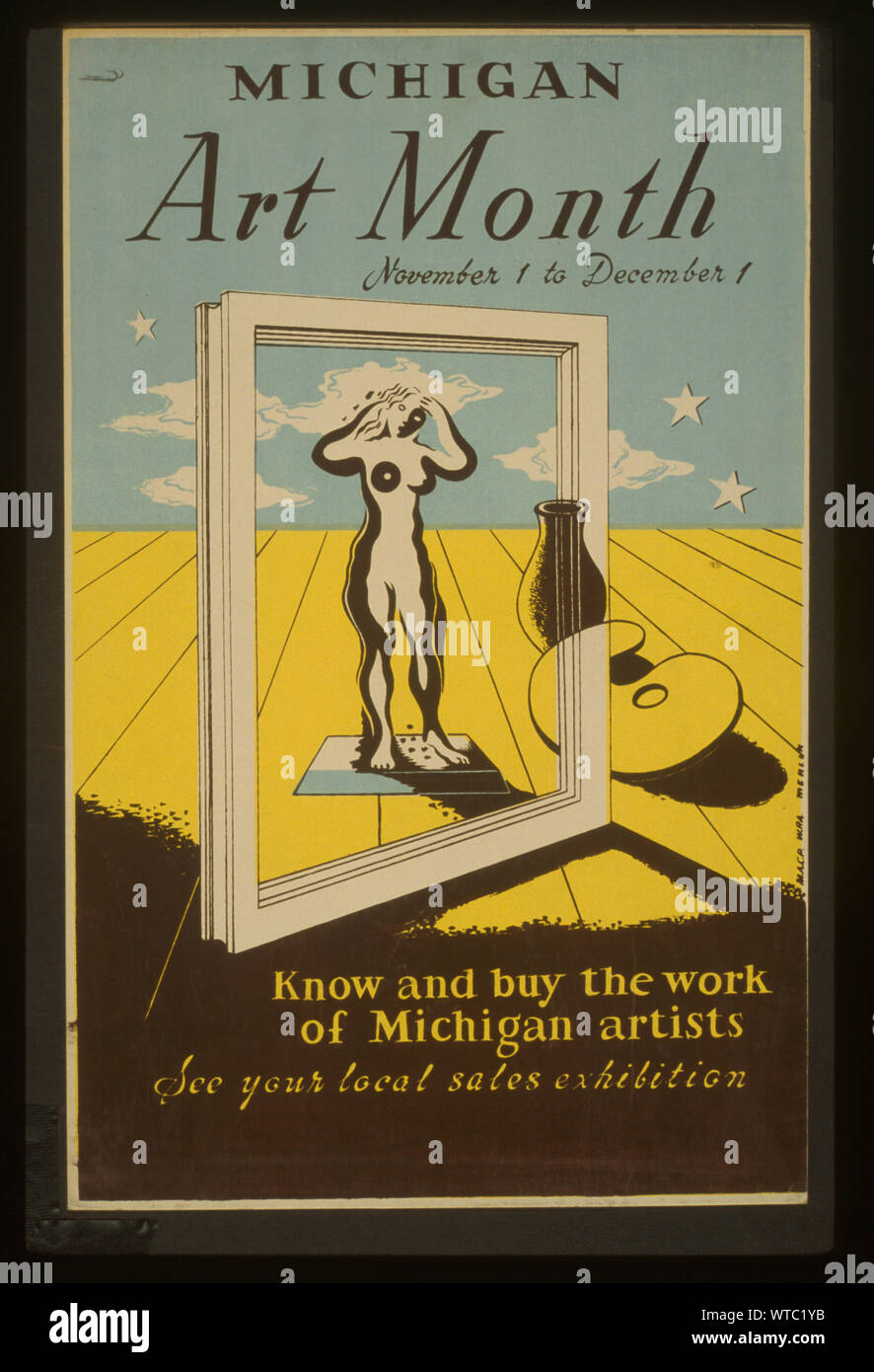 Michigan art month Poster announcing Michigan Art Month encouraging ...