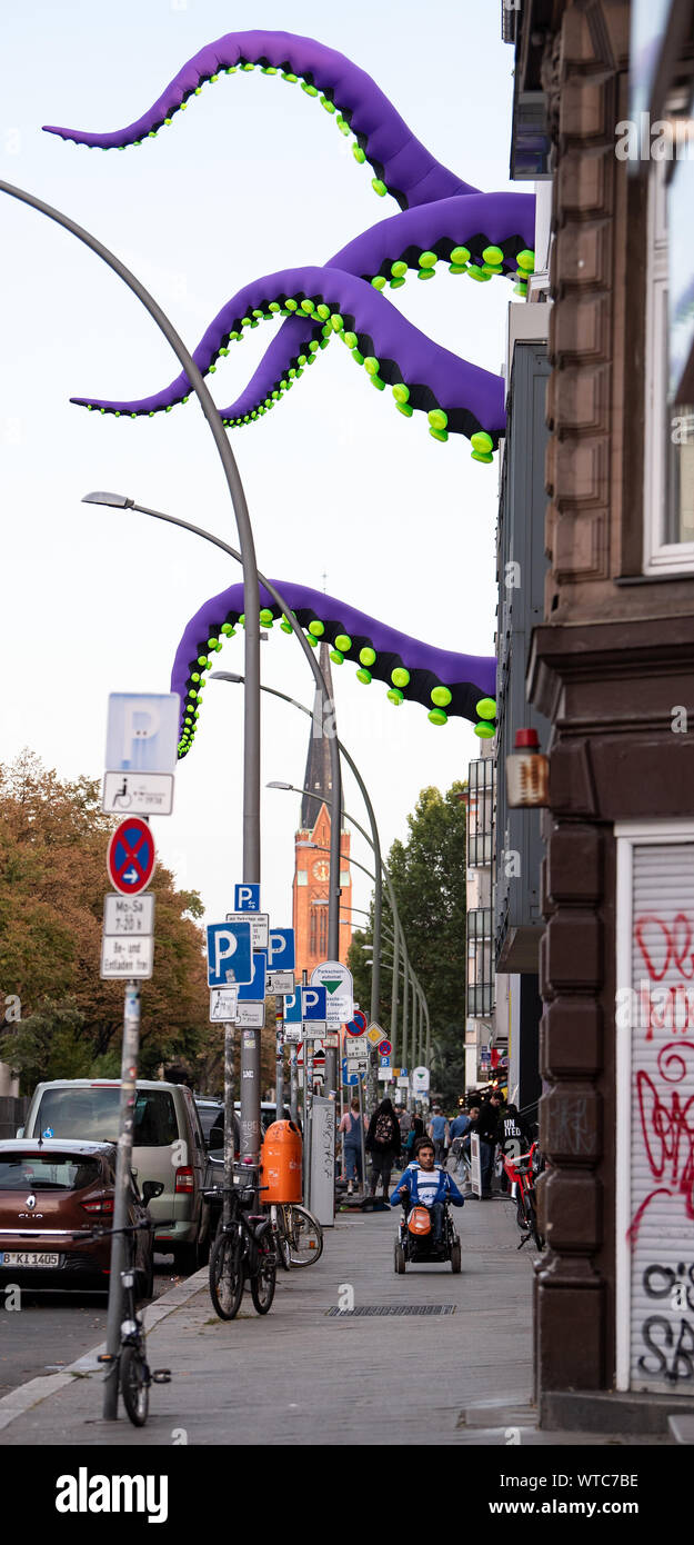 Berlin, Germany. 11th Sep, 2019. Giant tentacles seem to come out of a ...