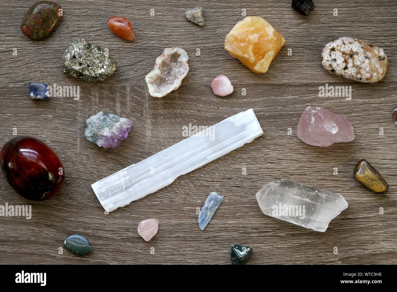 Assorted Crystals and Gems in Pattern Stock Photo - Alamy