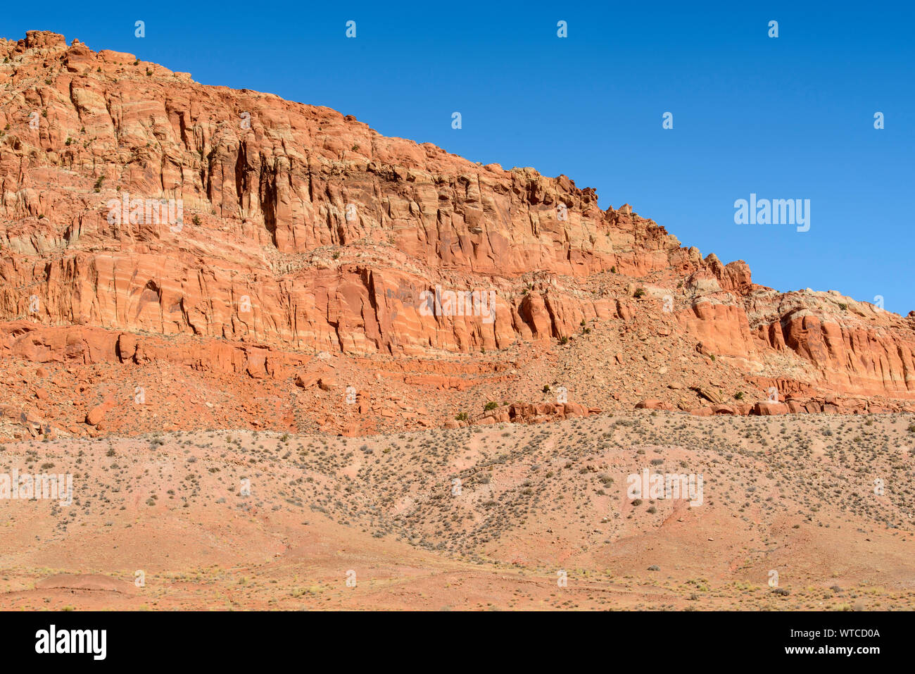 Echo cliffs and surrounding desert in winter, The Gap, Arizona, USA ...