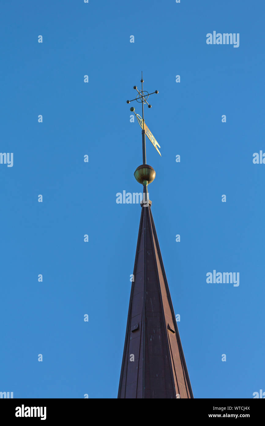 Lighting Rod Safety at Top of Church Spire Stock Photo - Alamy