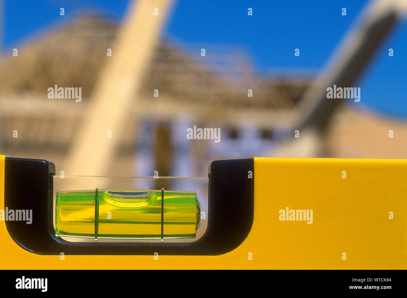 A Level Being used in Construction Stock Photo - Alamy