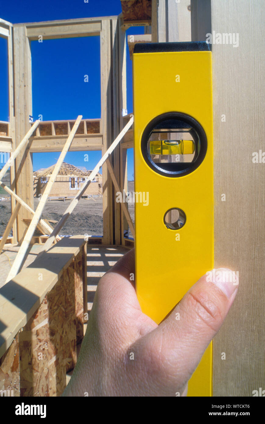 A Level Being used in Construction Stock Photo - Alamy