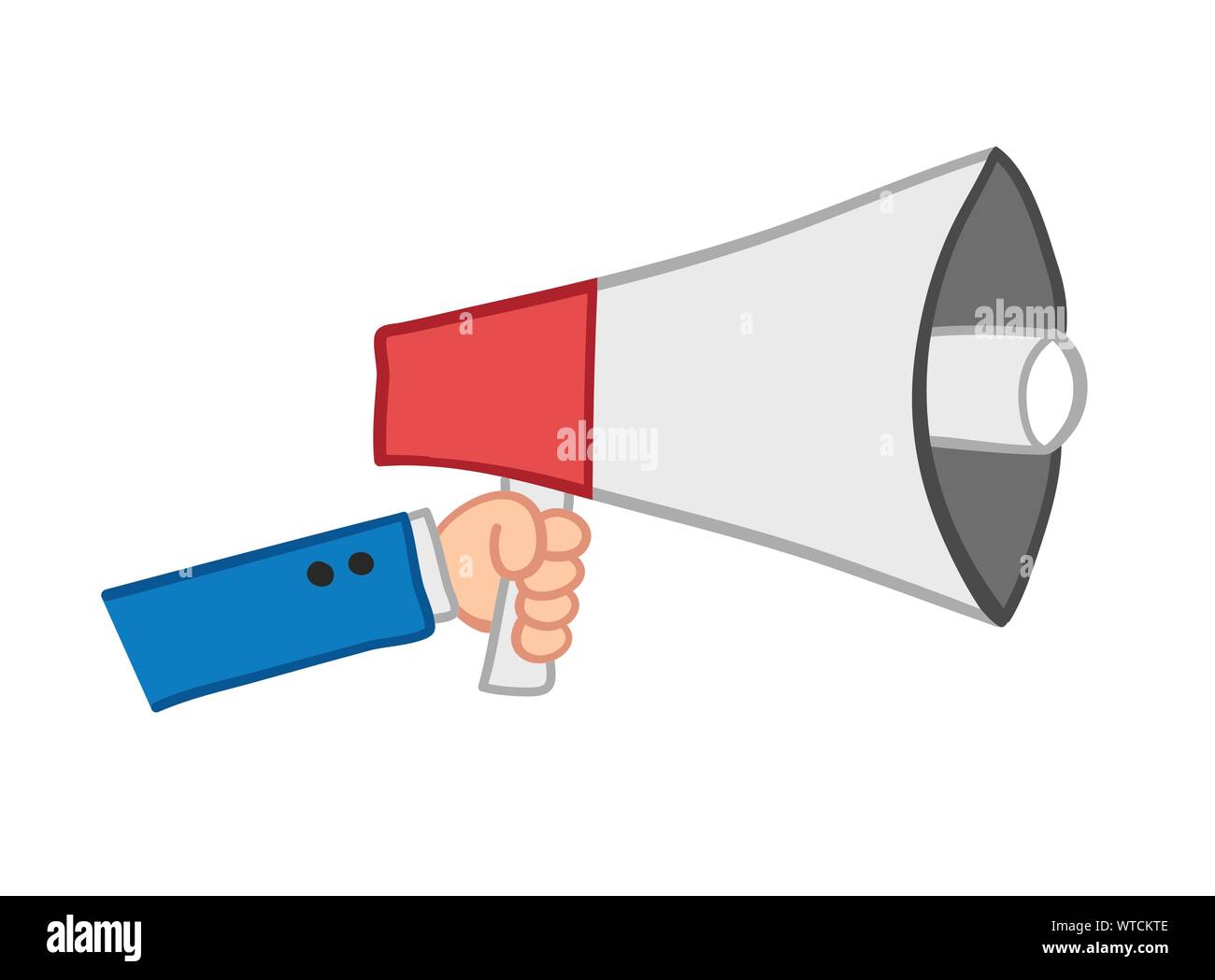 Cartoon hand holding megaphone bullhorn hi-res stock photography and ...