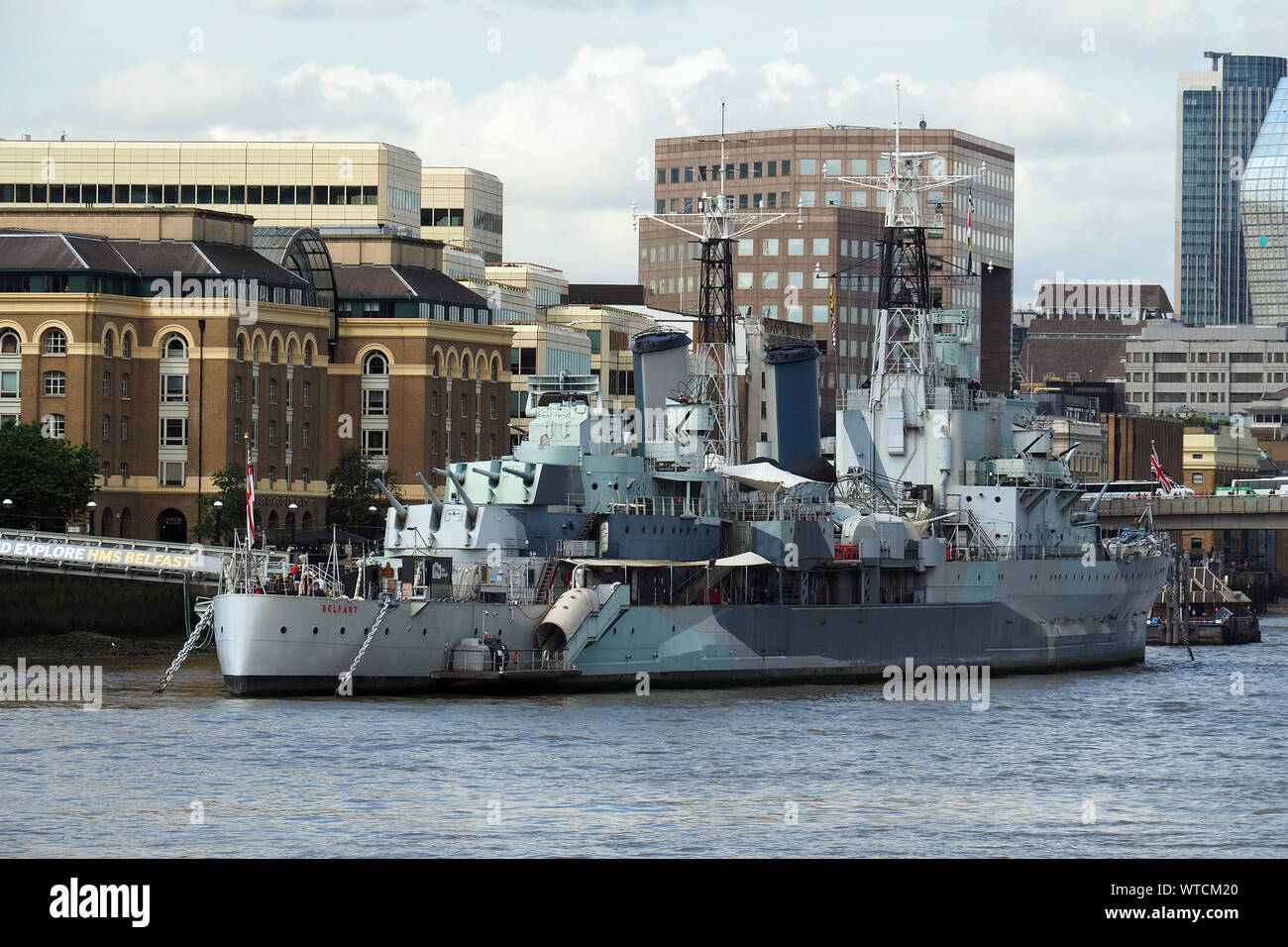 HMS Belfast warship on the Thames, London, England, United Kingdom ...