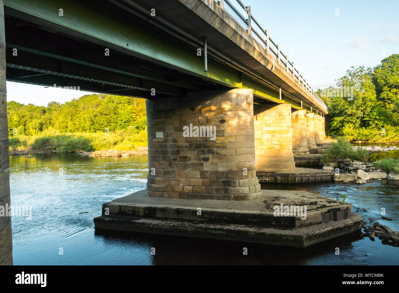 Bridge Piers of Wylam Bridge at Wylam, Northumberland Stock Photo - Alamy