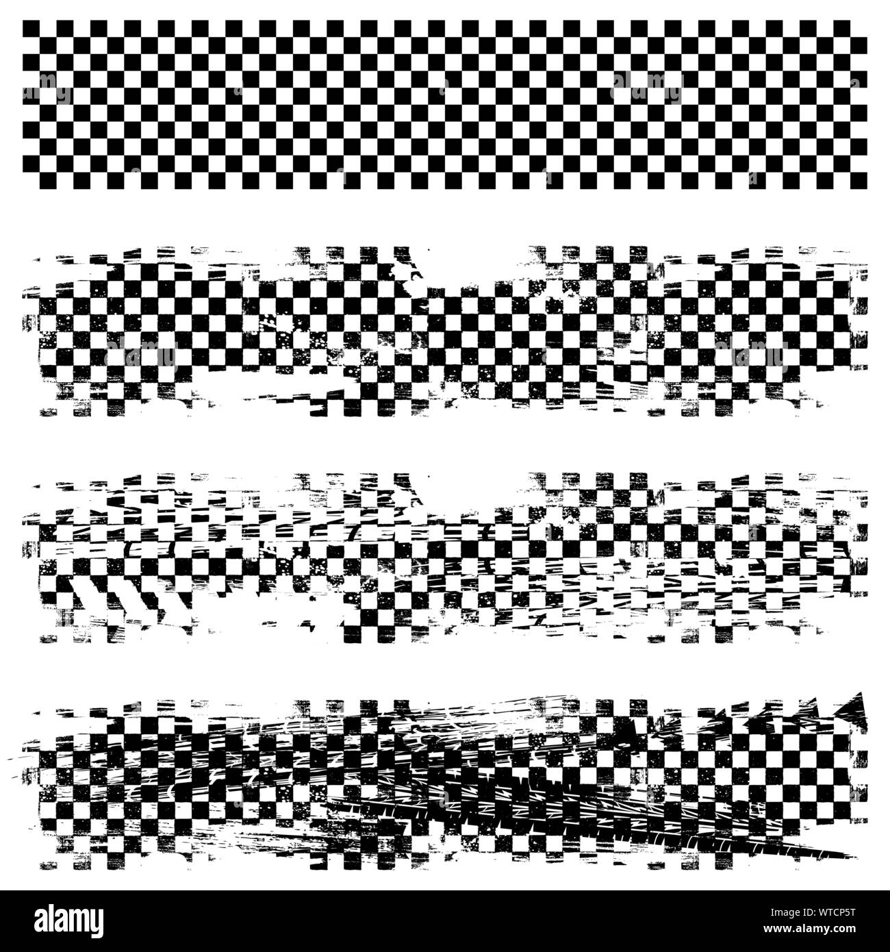 Black grunge elements with tire tracks isolated on white background ...