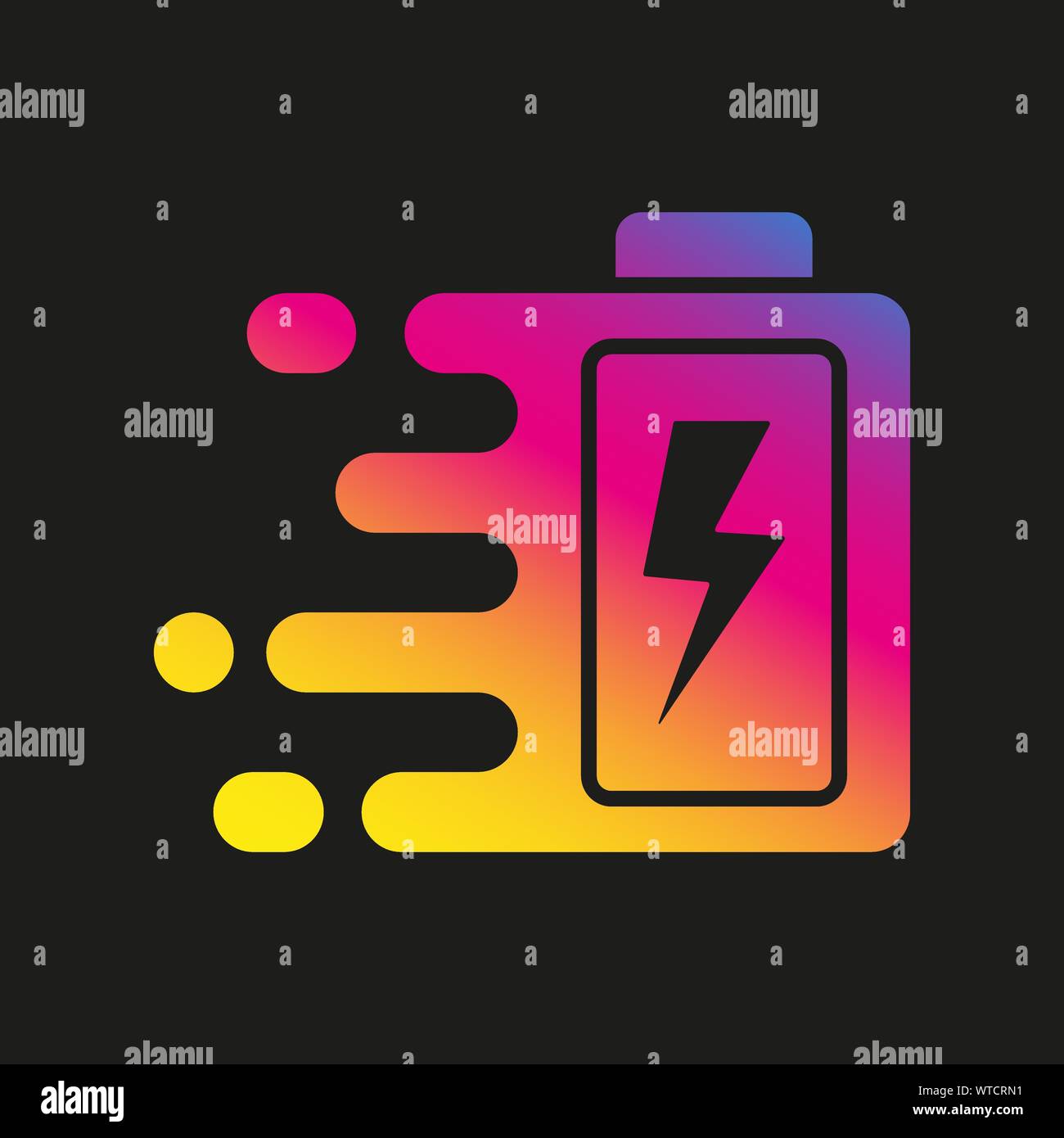 Quick and fast battery charging icon with thunder sign. Quick Charge ...