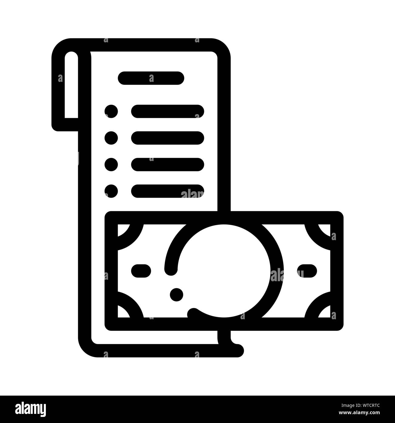 Invoice Check List And Money Dollar Vector Icon Stock Vector Image ...