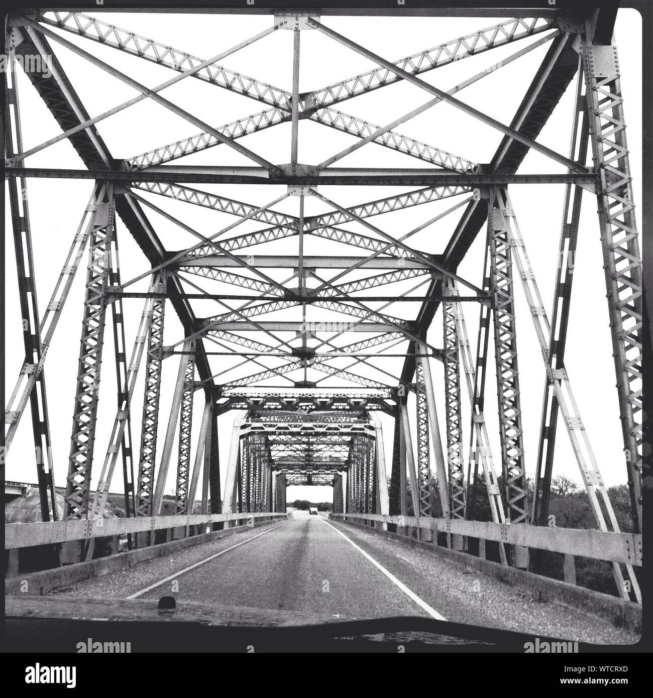 View Of Bridge Through Windshield Stock Photo - Alamy