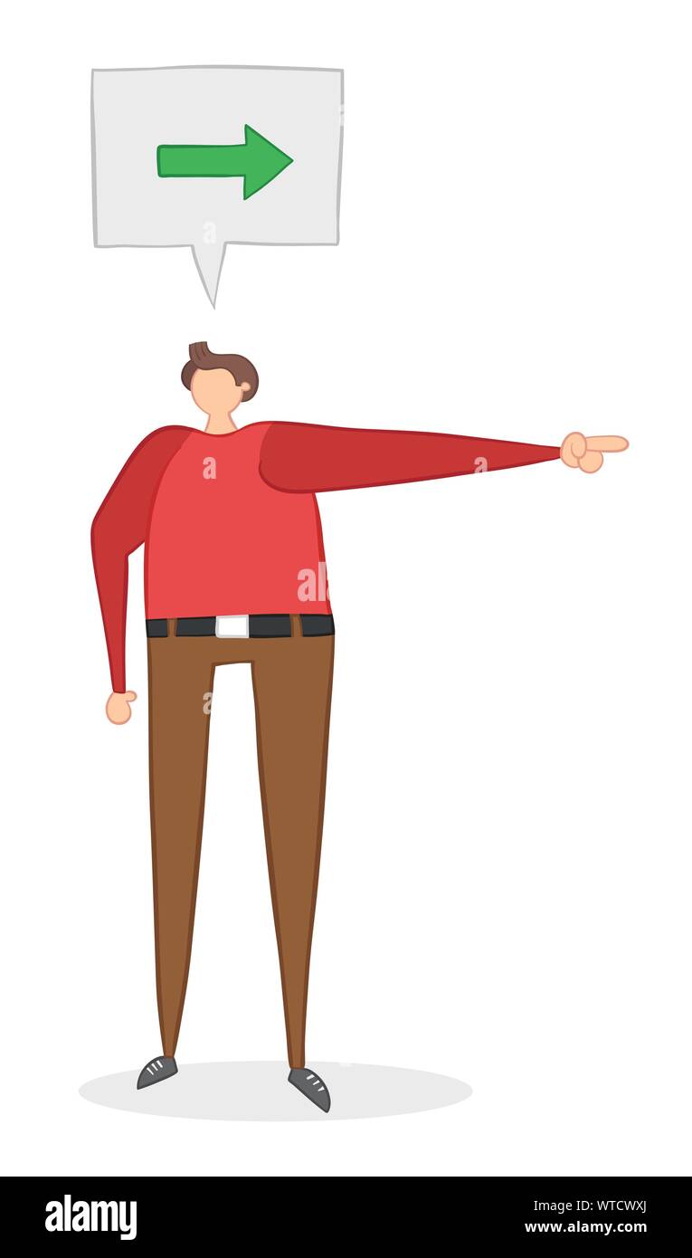 Cartoon man pointing way Stock Vector Images - Alamy